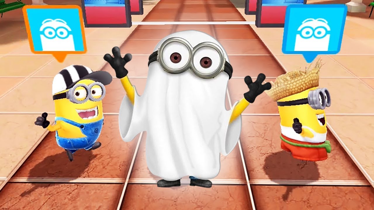 Minion Rush Time-Attack | Ghost Minion running In The Mall Battle - YouTube