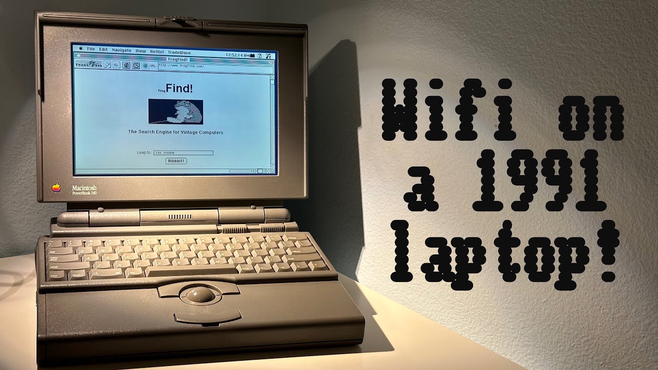 Using Wi-Fi on a laptop from 1991!! (PowerBook 140 BlueSCSI PicoW ...