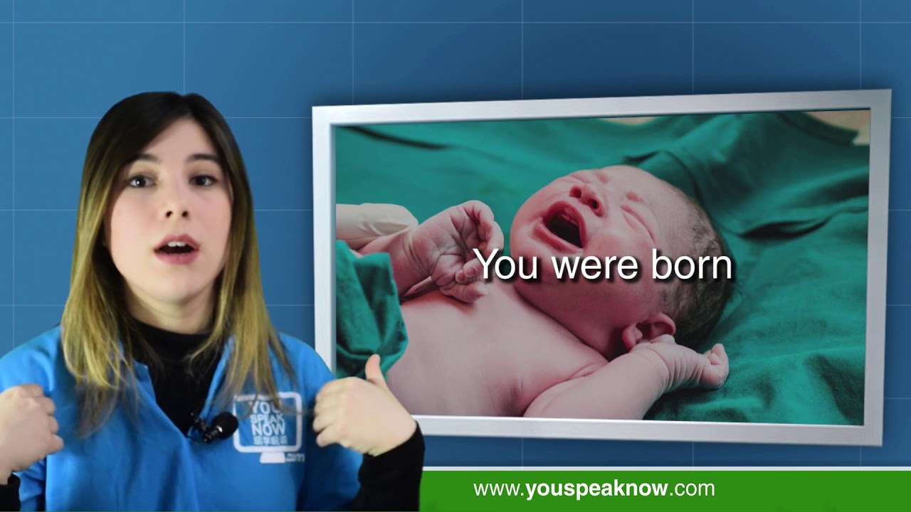 English Class 297 Verb be born - was born, were born part 1 - YouTube