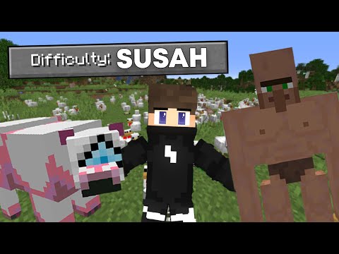 Aku Mainin Mode Tersusah Di Minecraft..