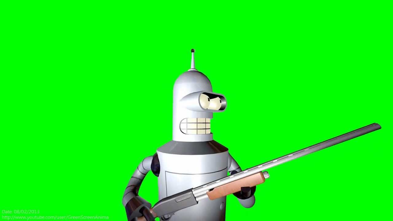Planet Express bender rifle 3D model animation s01r03 green screen ...