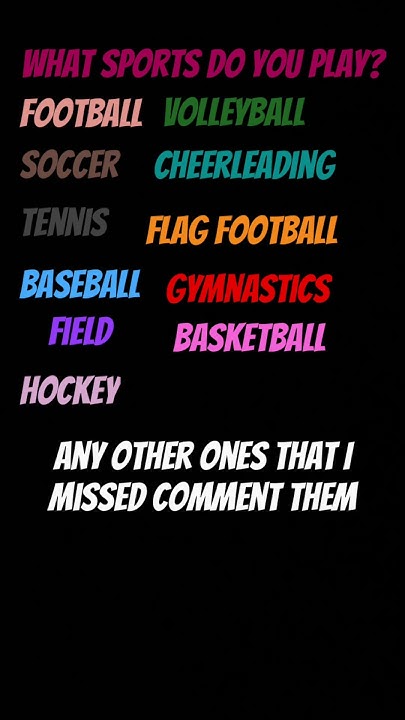 #what sports do you play? - YouTube