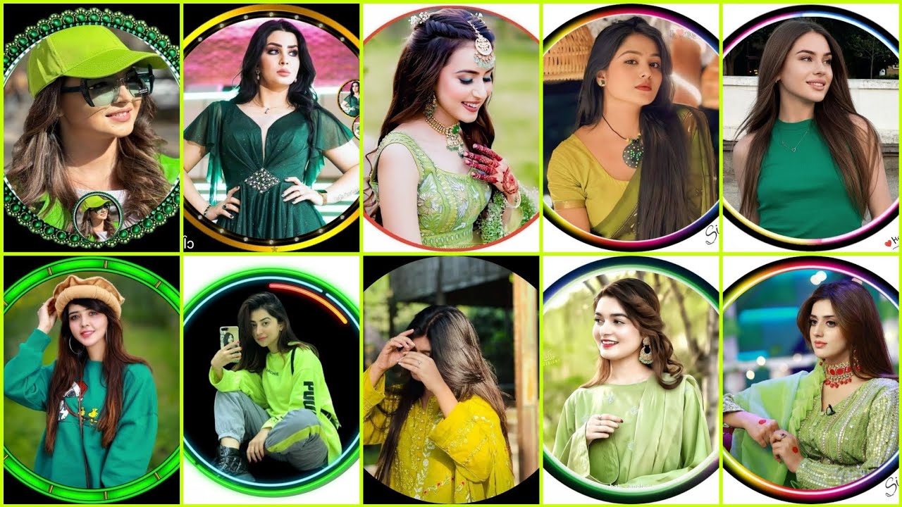 Cute Green Dp frame for girls 💚 || 💫Instagram profile picture ideas # ...