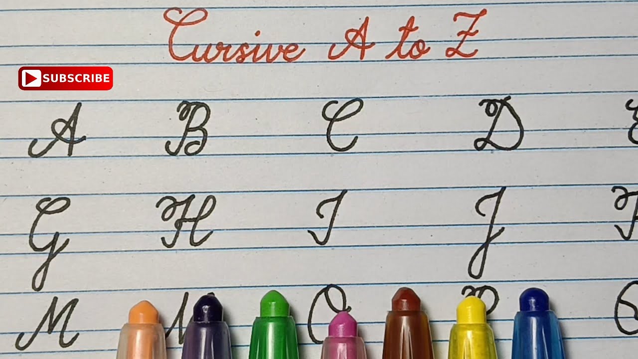 Cursive Writing A to Z Alphabets | Capital Letters Alphabets, Cursive ...