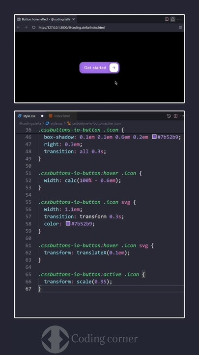 Htmlcss Tutorial Get Start Button Design Important Coding Bca Webdesign Htmlcss Shorts 