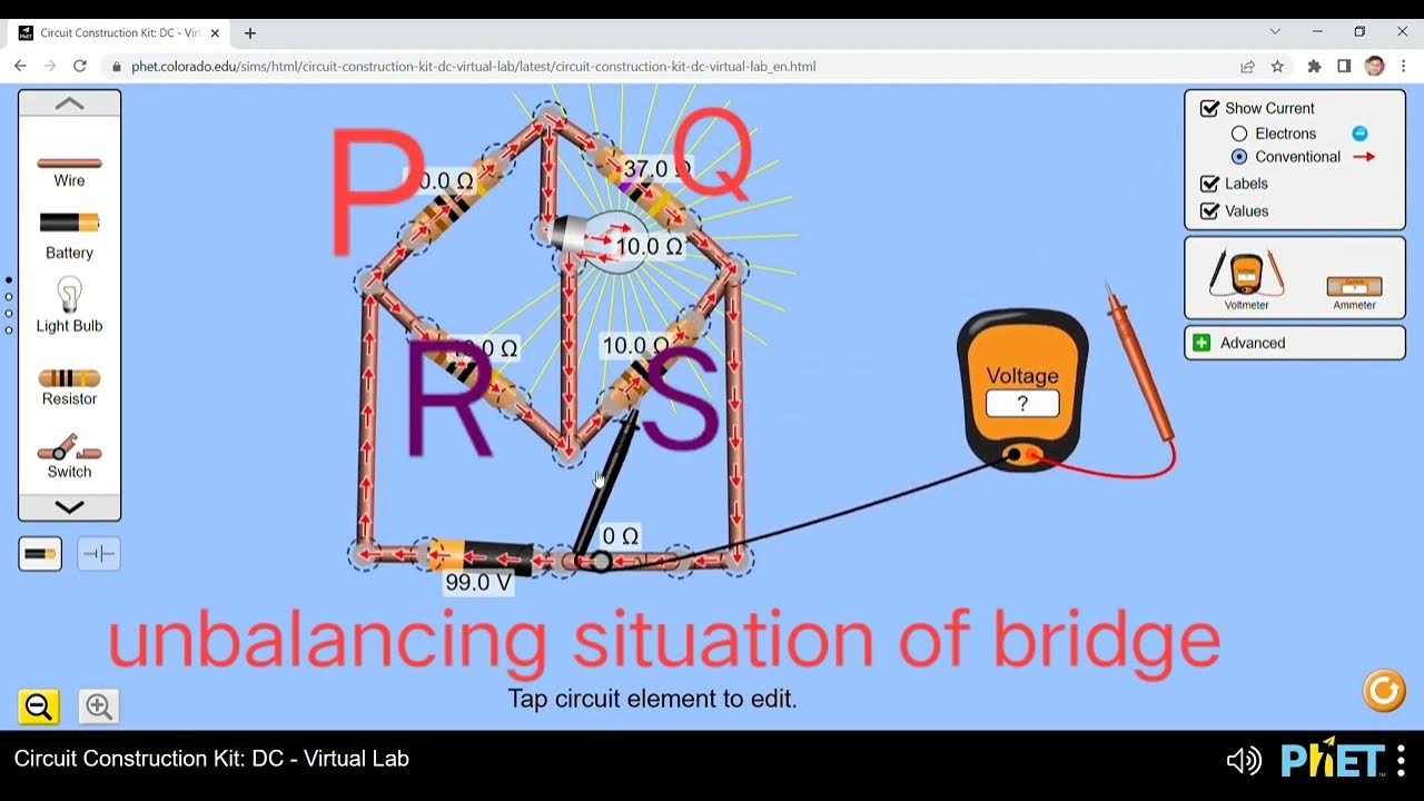 PhET simulation of wheatstone bridge - YouTube