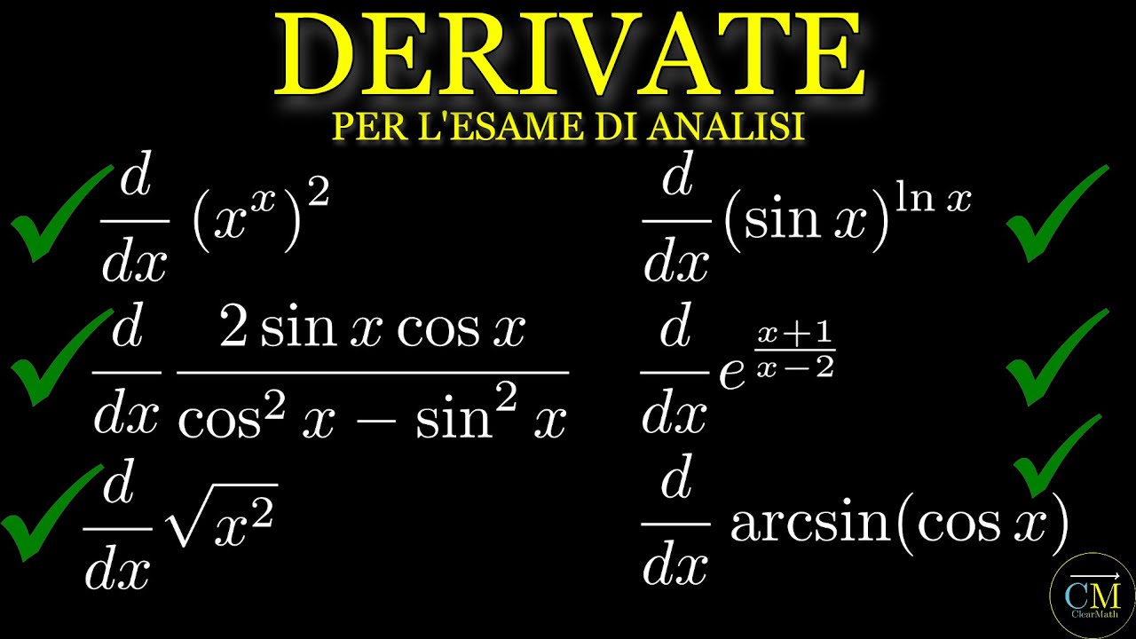 6 Derivate Di Funzioni Fondamentali Per Passare Analisi 1 YouTube 6 Derivate Di Funzioni Fondamentali Per Passare Analisi 1 YouTube