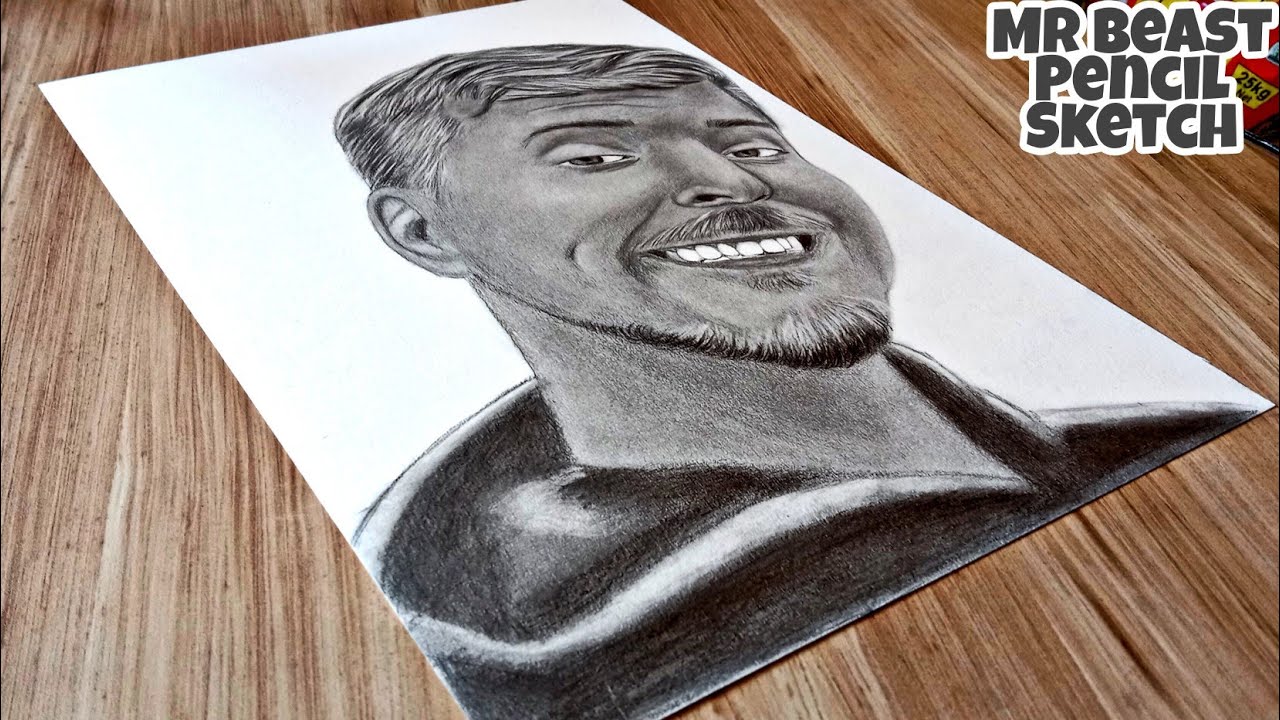 mr beast pencil sketch | Mr Beast drawing | Part 3 - YouTube