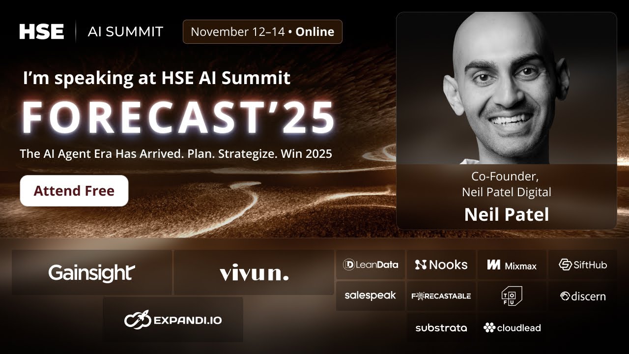 Announcing Neil Patel on the AI Summit (Nov 13) - YouTube