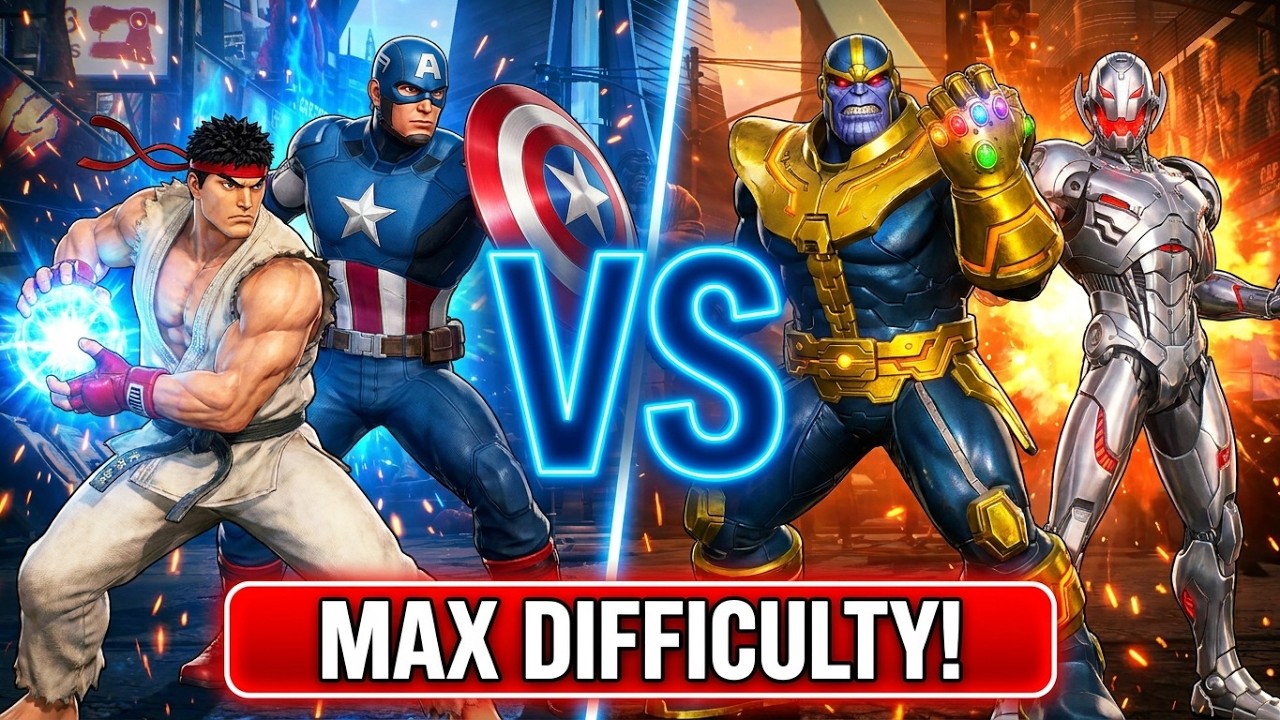 Marvel vs. Capcom: Infinite - Ryu and Cap vs. Thanos and Ultron (Max ...