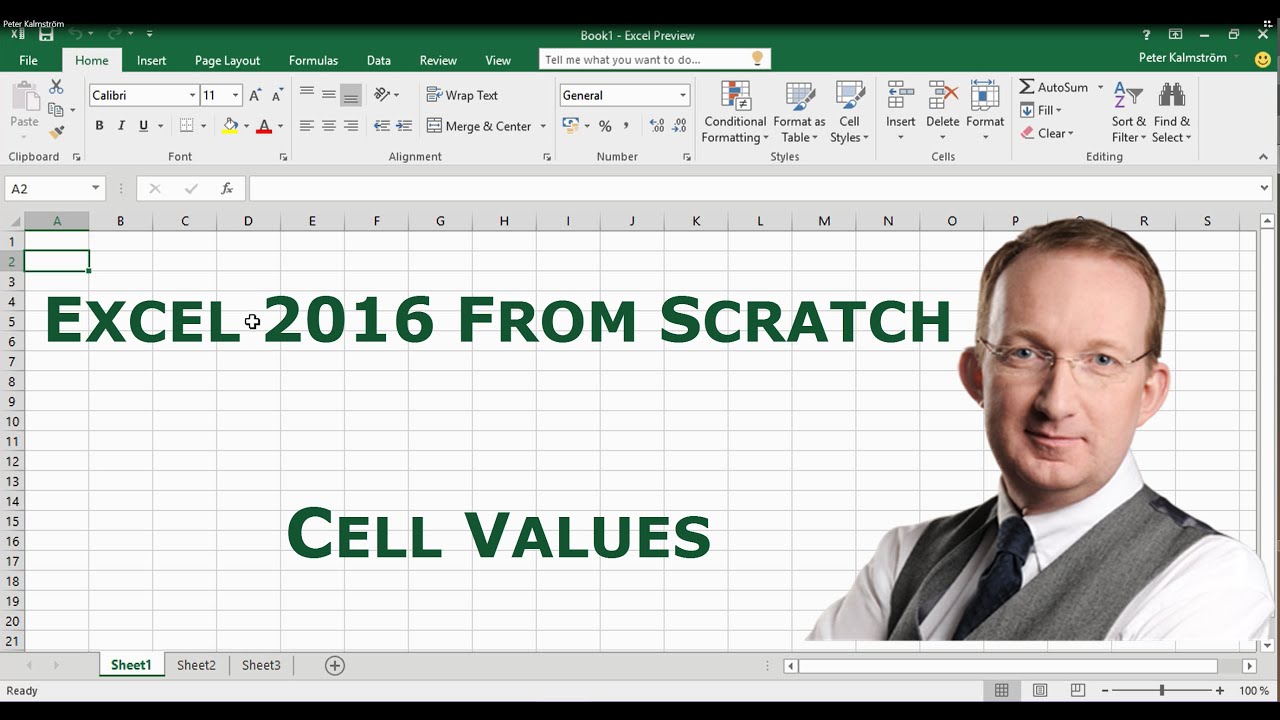 Excel 2016 From Scratch Entering Cell Values YouTube Excel 2016 From Scratch Entering Cell Values YouTube