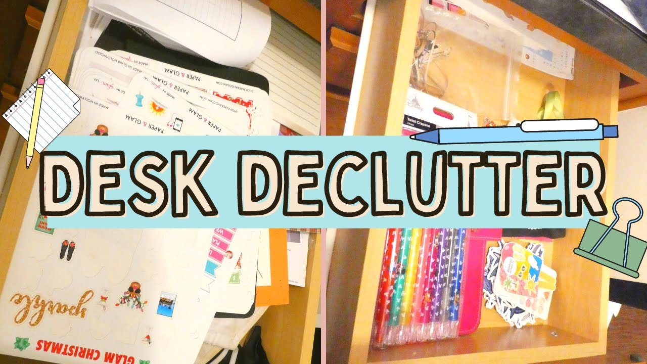 DESK DRAWER CLEAN OUT I DECLUTTER AND ORGANIZE OFFICE SPACE WITH ME ...