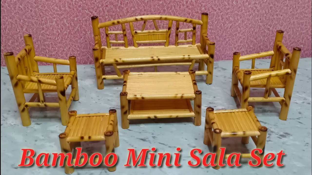 DIY Miniature | Bamboo Mini Sala Set - YouTube