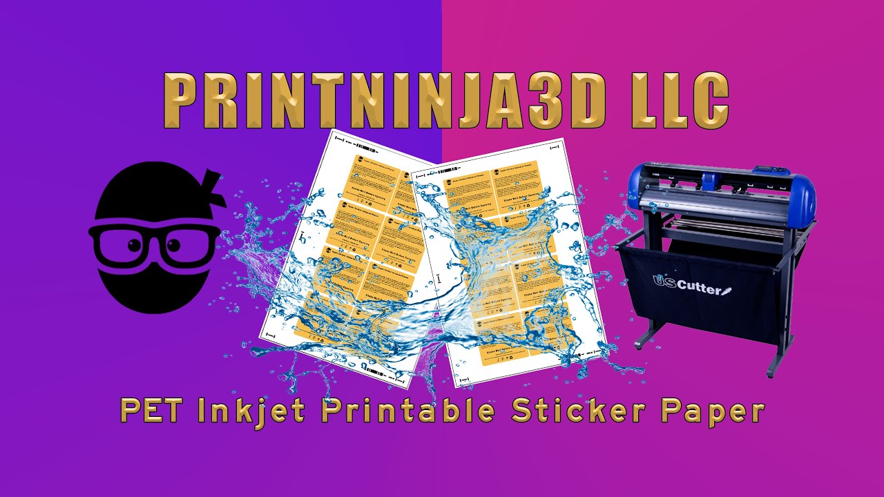 Print & Cut - PET Inkjet Printable Sticker Paper w Pigment Based Ink ...