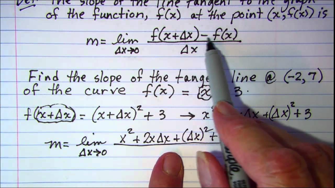 Slope of a tangent line - YouTube