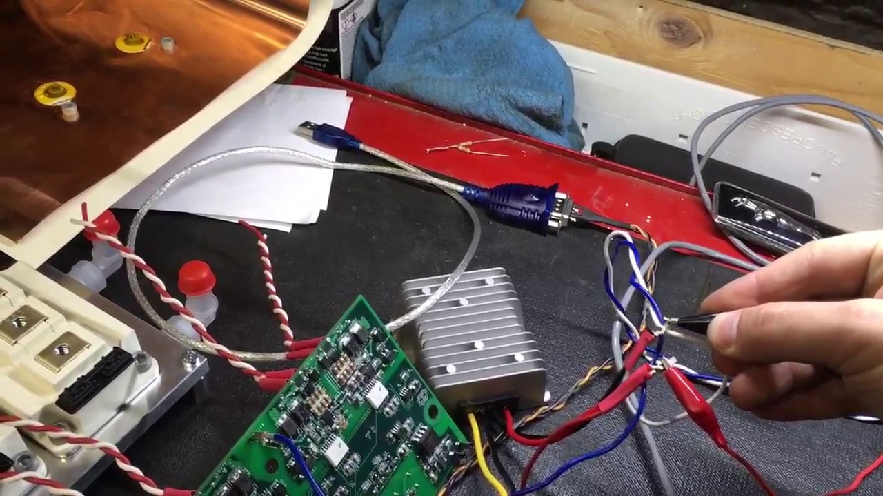 DIY 3-phase AC motor inverter on bench - YouTube