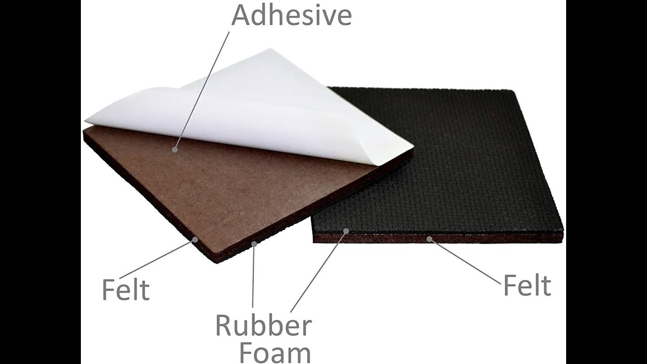Strong Adhesive Foamed Rubber Felt Furniture Pads - YouTube