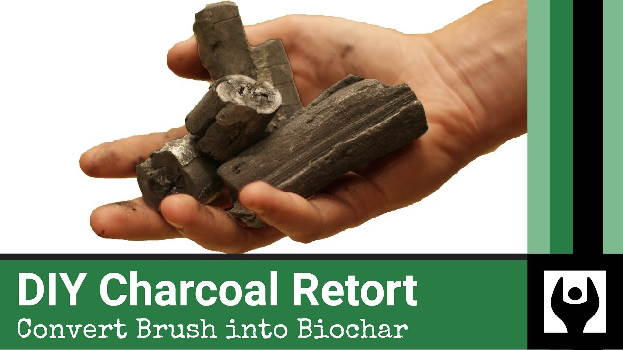 DIY Charcoal Retort - Convert Brush into Biochar - YouTube
