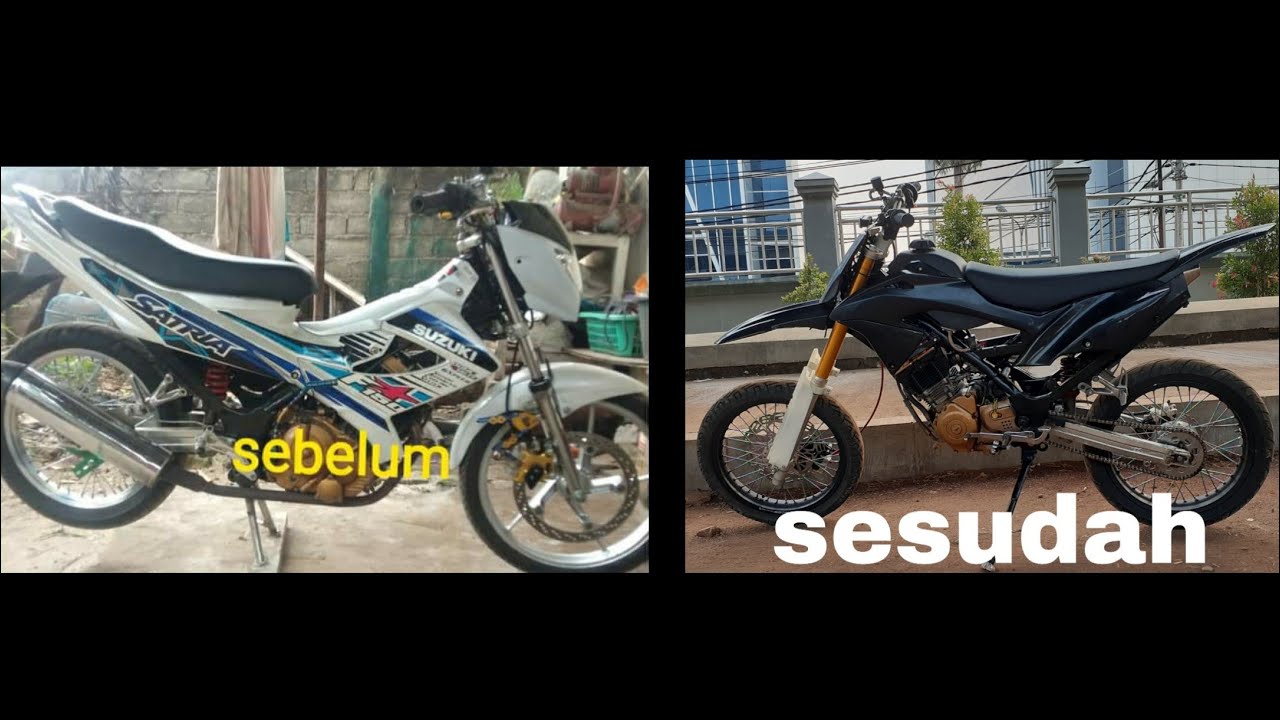 rubah rangka satria fu supermoto dari awal sampai jadi #part3 - YouTube