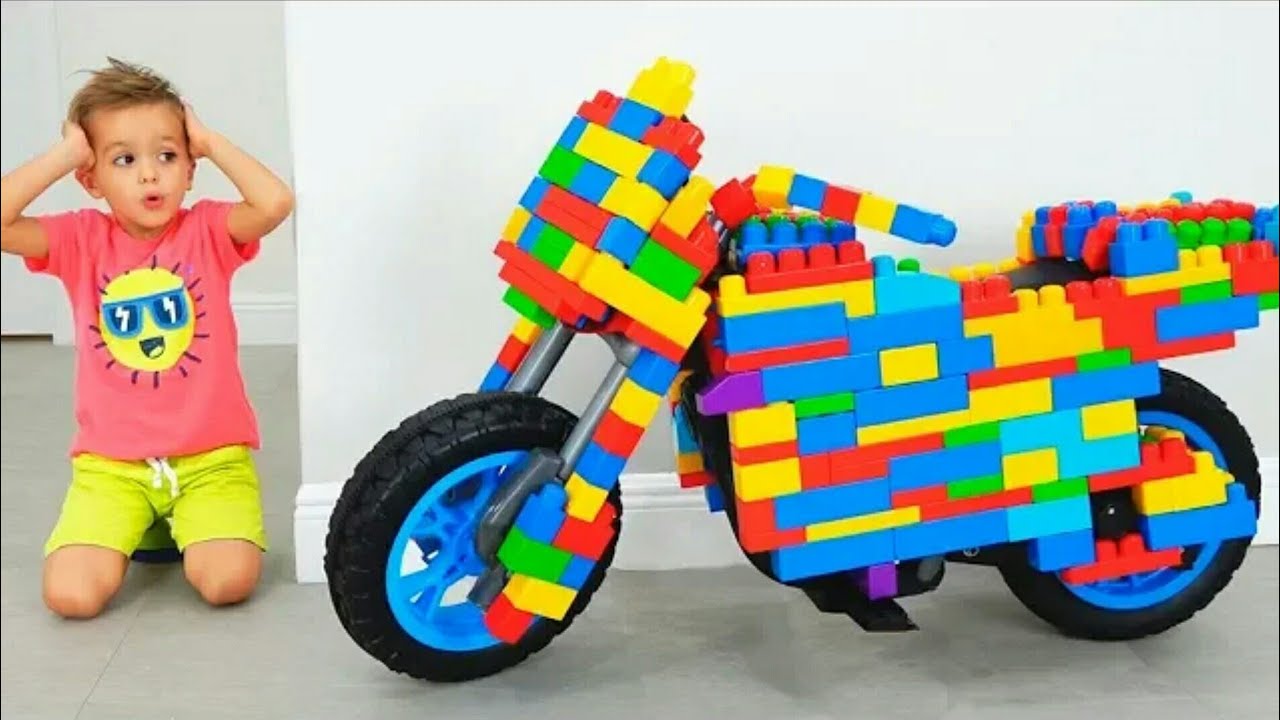 vlad and niki on Sportbike | vlad ana niki play with toys | cartoons ...