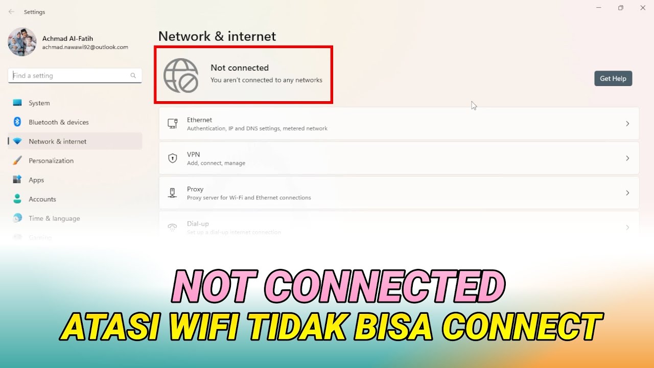 [SOLVED] Cara Mengatasi WIFI Tidak Bisa CONNECT di Laptop | Not Connected - YouTube