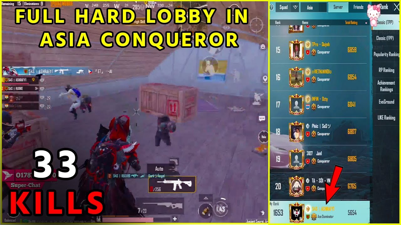 Road To Conqueror 33 Kills - Full Hard lobby Gameplay Asia Conqueror 🥵 ...