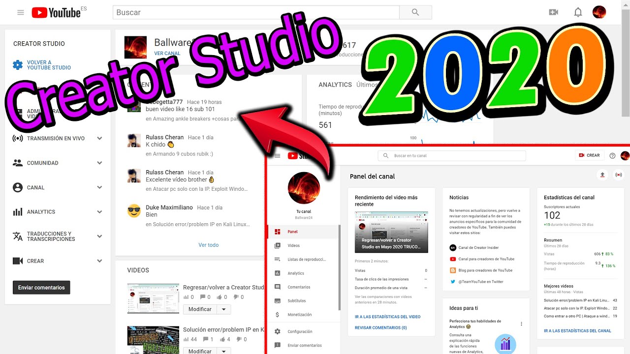 Como volver al clásico Youtube Creator Studio Julio2020 sin la opción ...