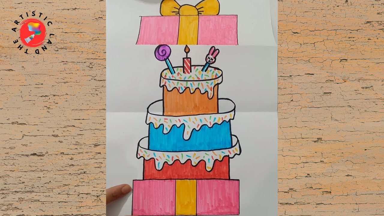 How to Draw & Color a Birthday Gift - Easy Step-by-Step Tutorial # ...