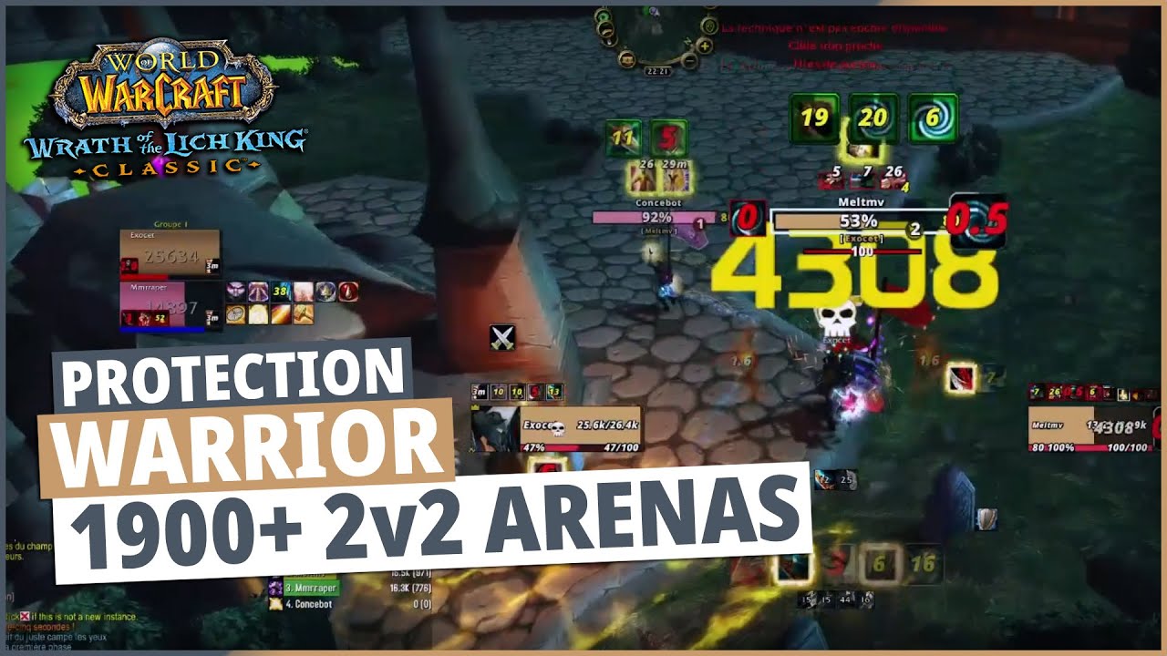 WoW wotlk PvP - 2v2 Arena 1900+ rating : Prot Warrior / Preg Paladin ...
