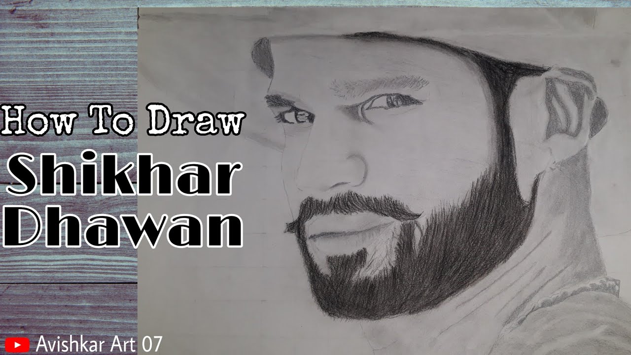 Shikhar Dhawan Drawing/ Shikhar Dhawan Sketch/Shikhar Dhawan/How To ...