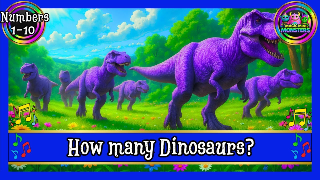 How many Dinosaurs? | Counting Dinosaurs 1-10 | Number Learning Fun ...
