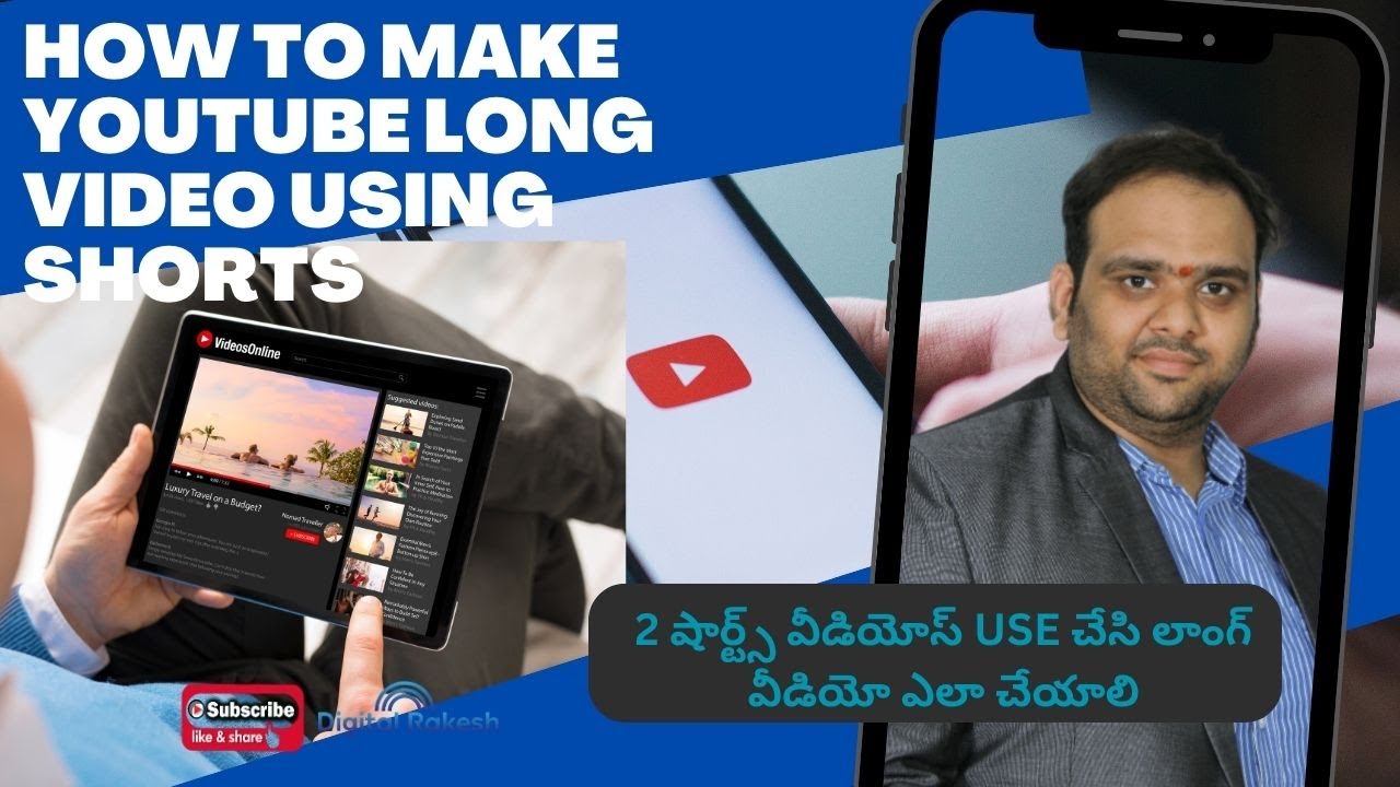 How to make YouTube long video using shorts | 2 shorts videos to long ...