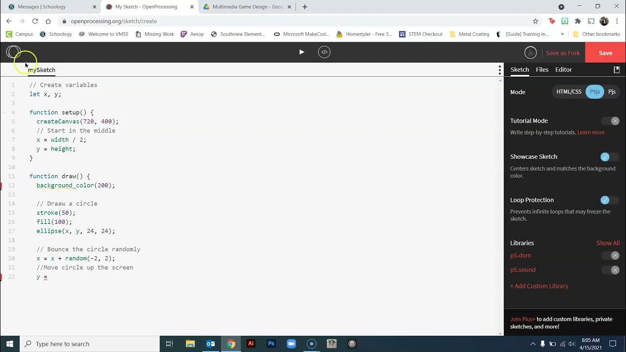 P5js Simple Animation Youtube