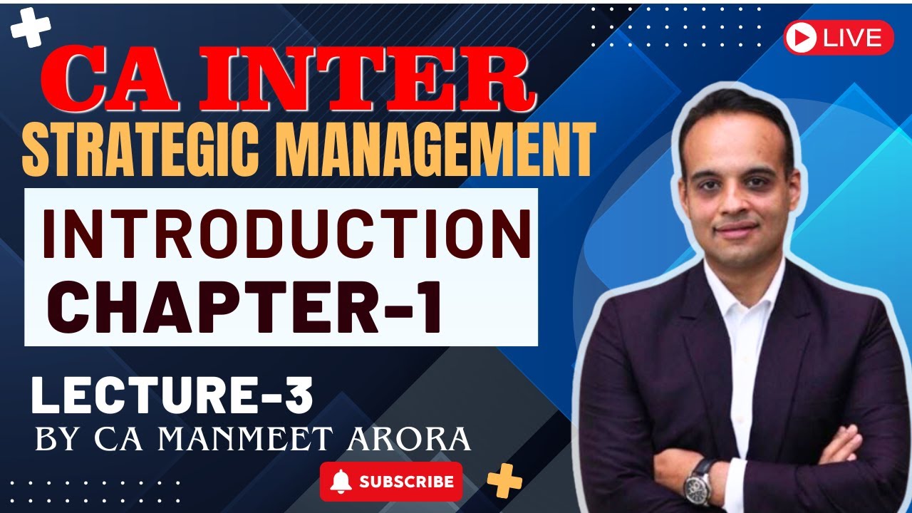 CA Inter || SM || Basic Concepts || L-3 || By CA Manmeet Arora - YouTube