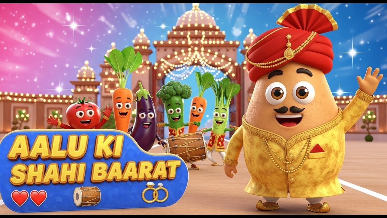 Aalu Ki Shahi Baarat 🥔💍 3D Cartoon Kids Song 2025 Funny Sabzi Wedding ...