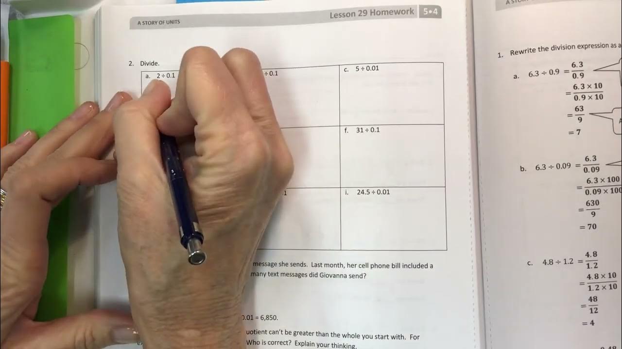 Eureka math grade 5 module 4 lesson 29 homework - YouTube