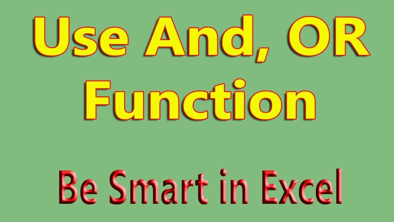 How To Use AND OR Function In Ms Excel 2016 YouTube How To Use AND OR Function In Ms Excel 2016 YouTube