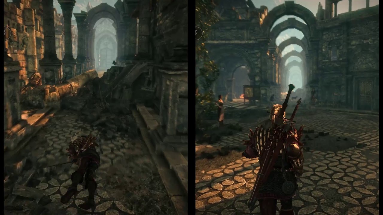 The Witcher 2 - RUNNING vs ROLLING Speed Comparison (Footwork Level 2 ...