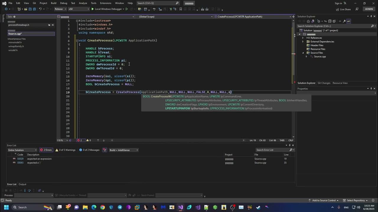 انشاء process باستخدام c++ & winapi - YouTube