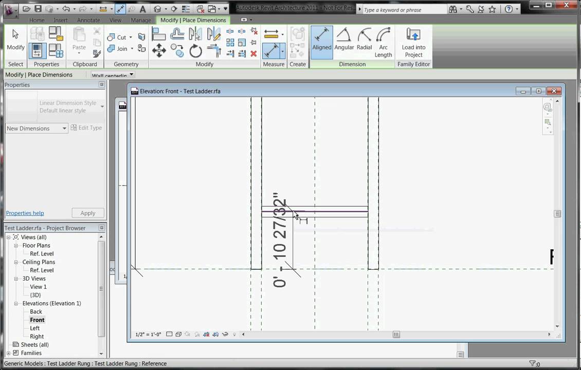 Easy Revit (2011) - 15.3 - Parametric Array Family - YouTube