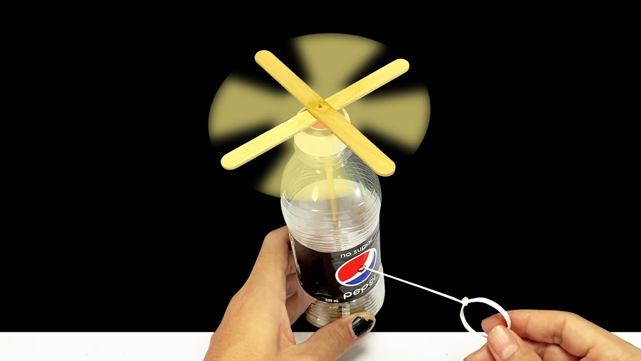 ทำพัดลมจากขวดน้ำและไม้ไอติม | How to make a toy fan with plastic bottle ...