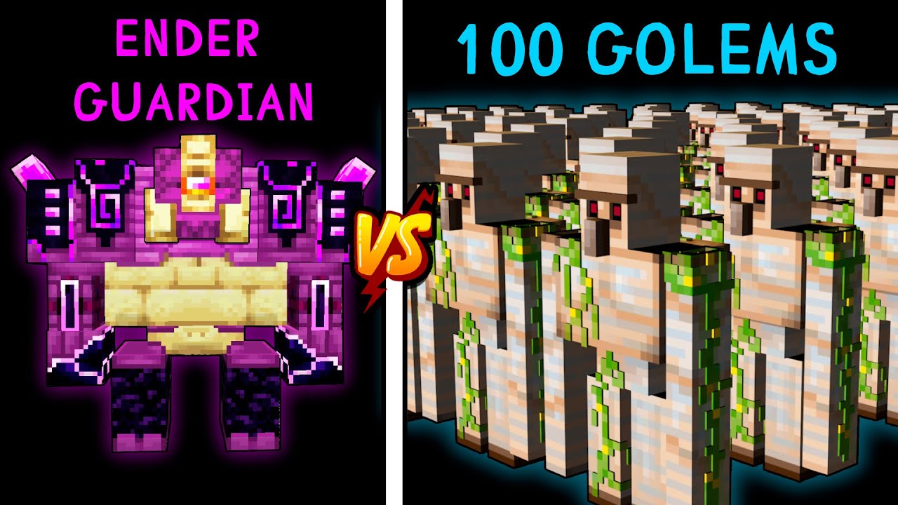 Ender Guardian VS 100 Golems army in Minecraft - YouTube
