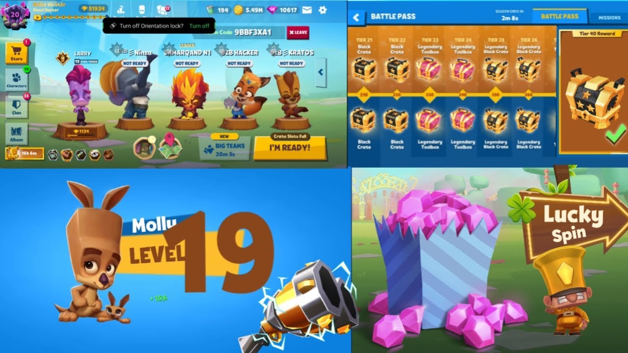 Zooba Full Battle Pass 19 Molly Upgrade Lbc Crate Solo Squad Gameplay ...