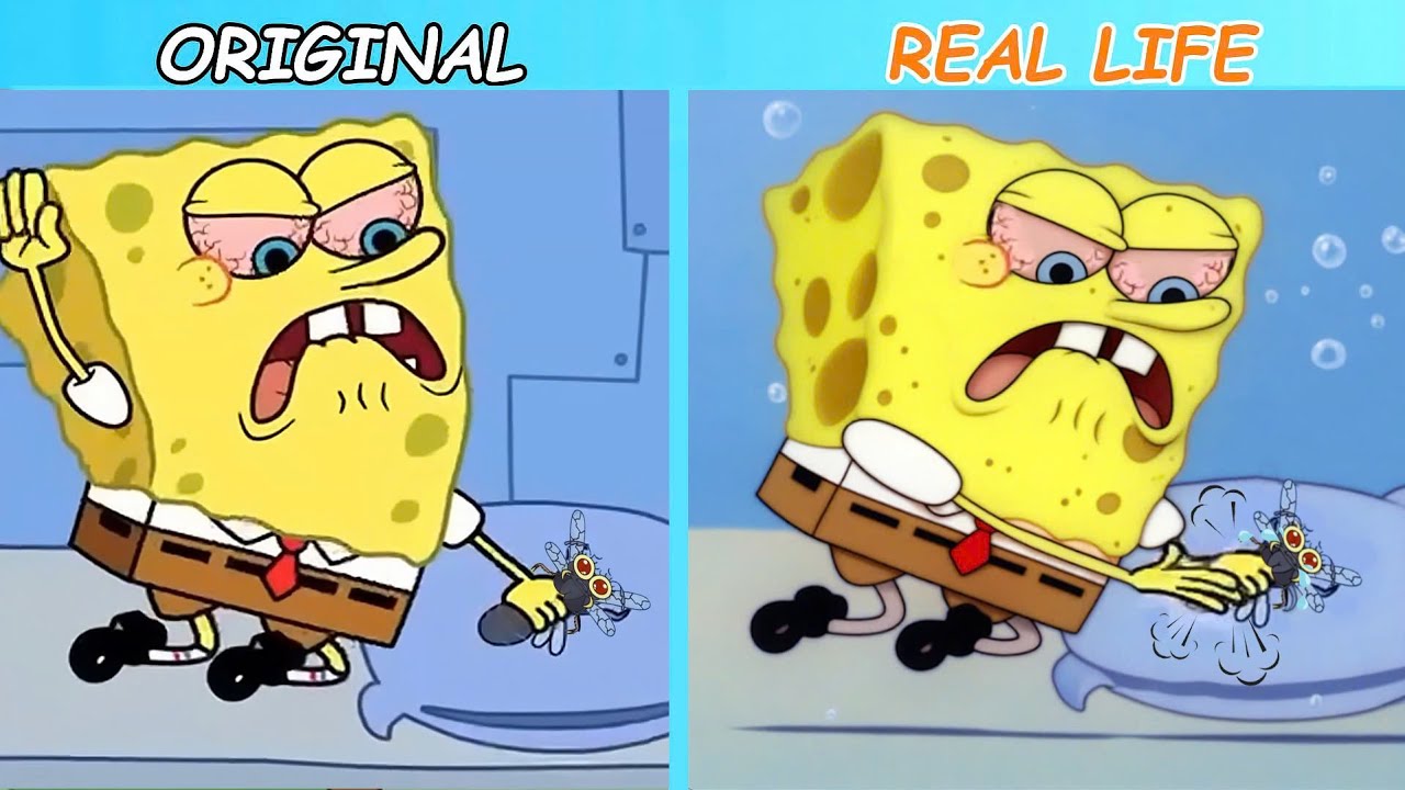 SpongeBob Slap | SpongeBob Original vs Real life | SpongeBob Animation ...