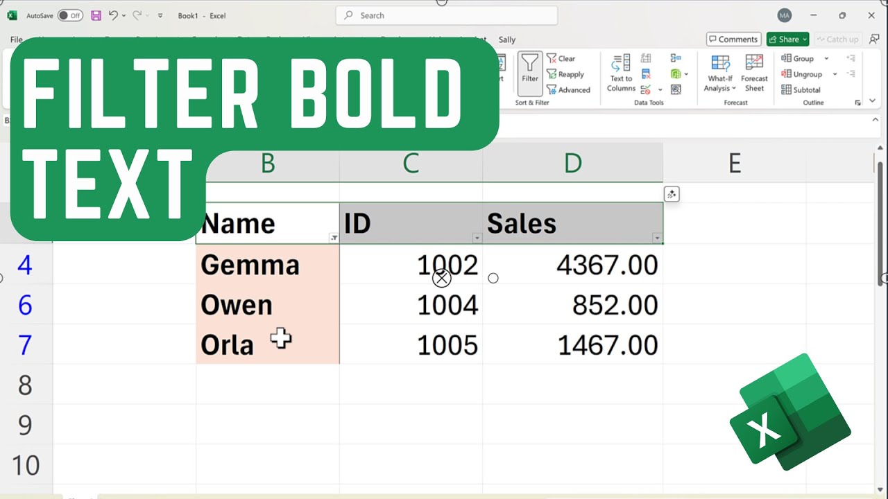How to Filter Bold Text in Excel | Quick & Easy Method - YouTube