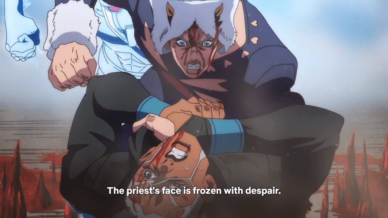 JoJo Stone Ocean - Pucci's Defeat? - Weather Report & Anasui vs Enrico ...