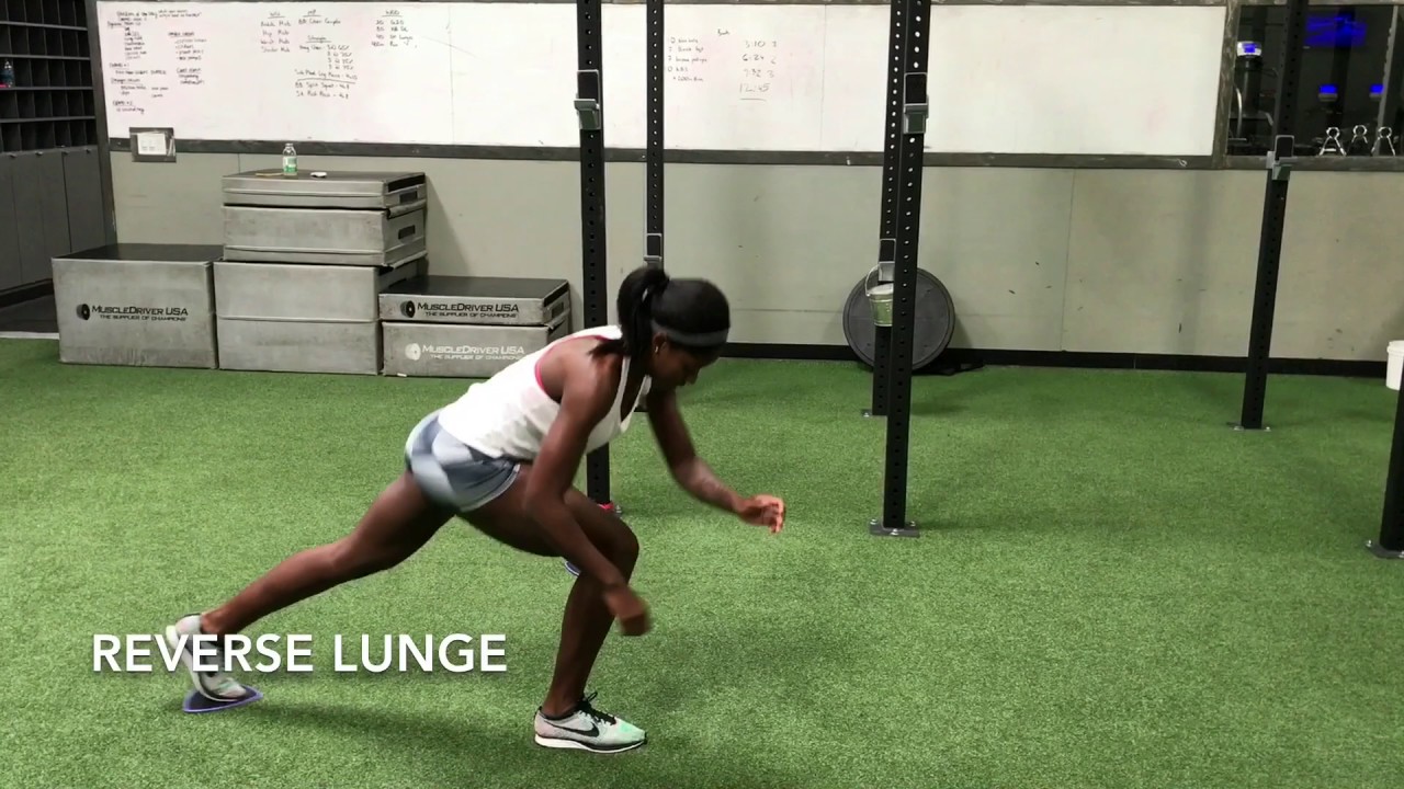 Slide disc reverse lunge | Lateral lunge - YouTube