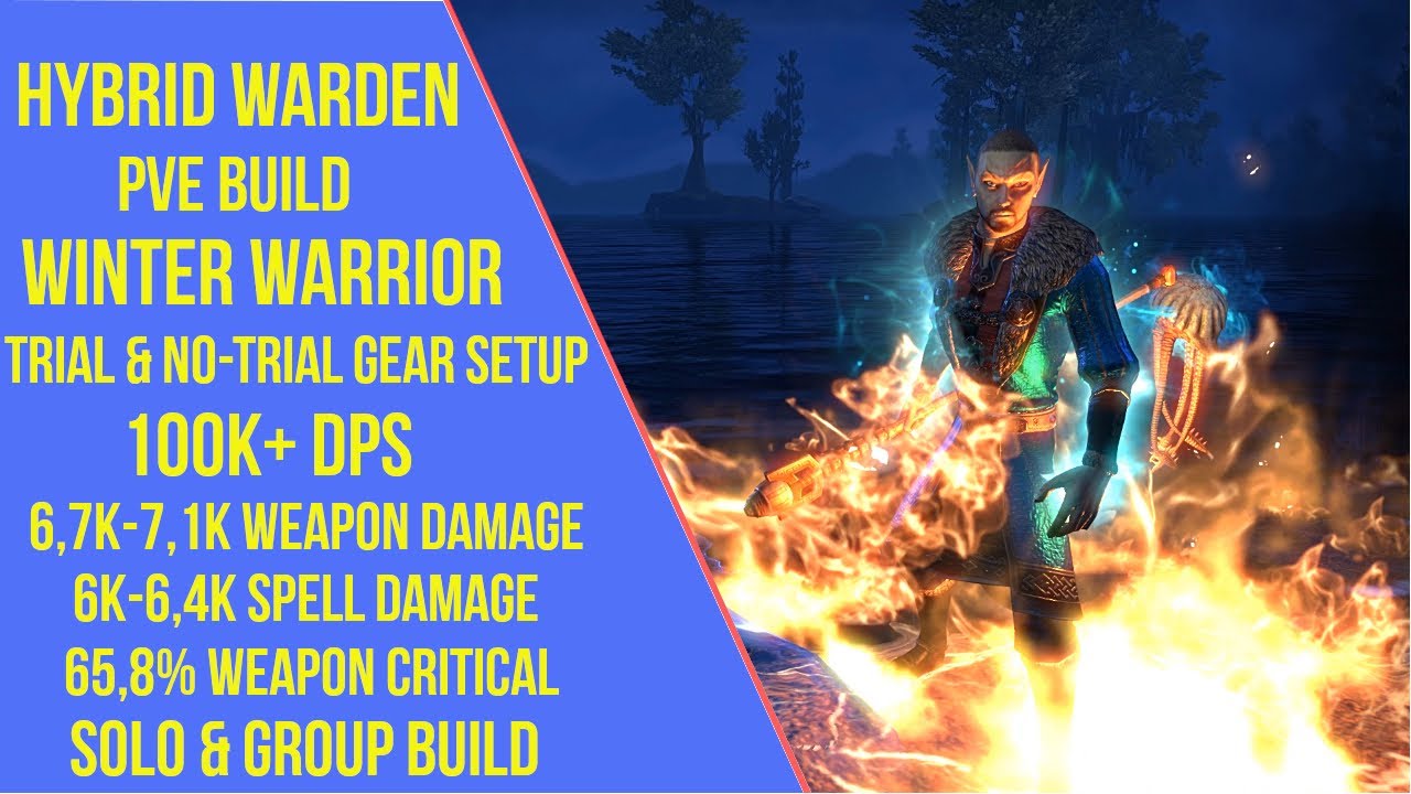 ESO Warden Hybrid PVE Build 100k+ DPS - Winter Warrior - Ascending Tide ...