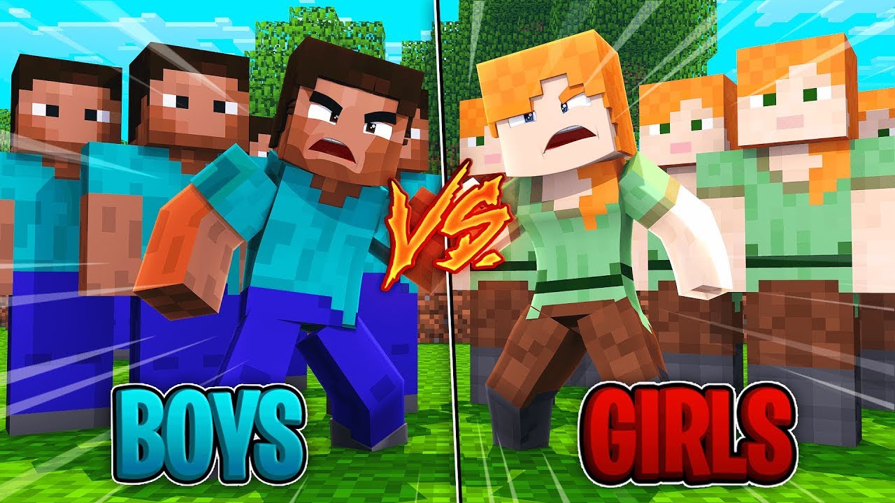 Minecraft | GIRL ARMY VS BOY ARMY! (1000 Girls vs 100 Boys) - YouTube