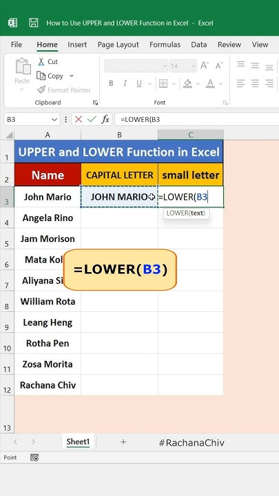 How to Use UPPER and LOWER Function in Excel #shorts #excel #excelbasic - YouTube